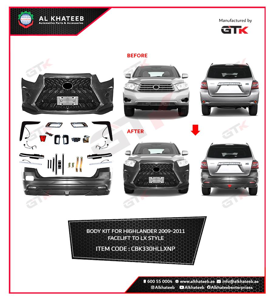 CAR BODY KIT 4 HIGHLANDER 2009-2011 FACELIFT 2 LX STYLE