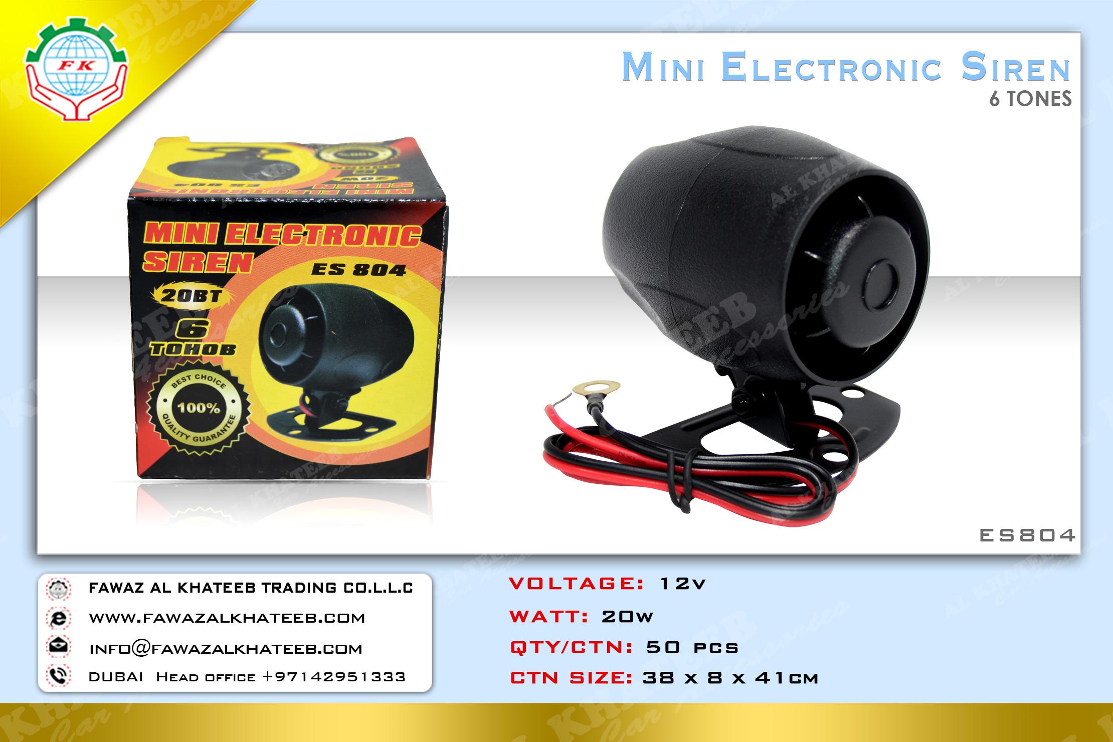 ELECTRONIC MINI SIREN 6TONE 20W-ES804