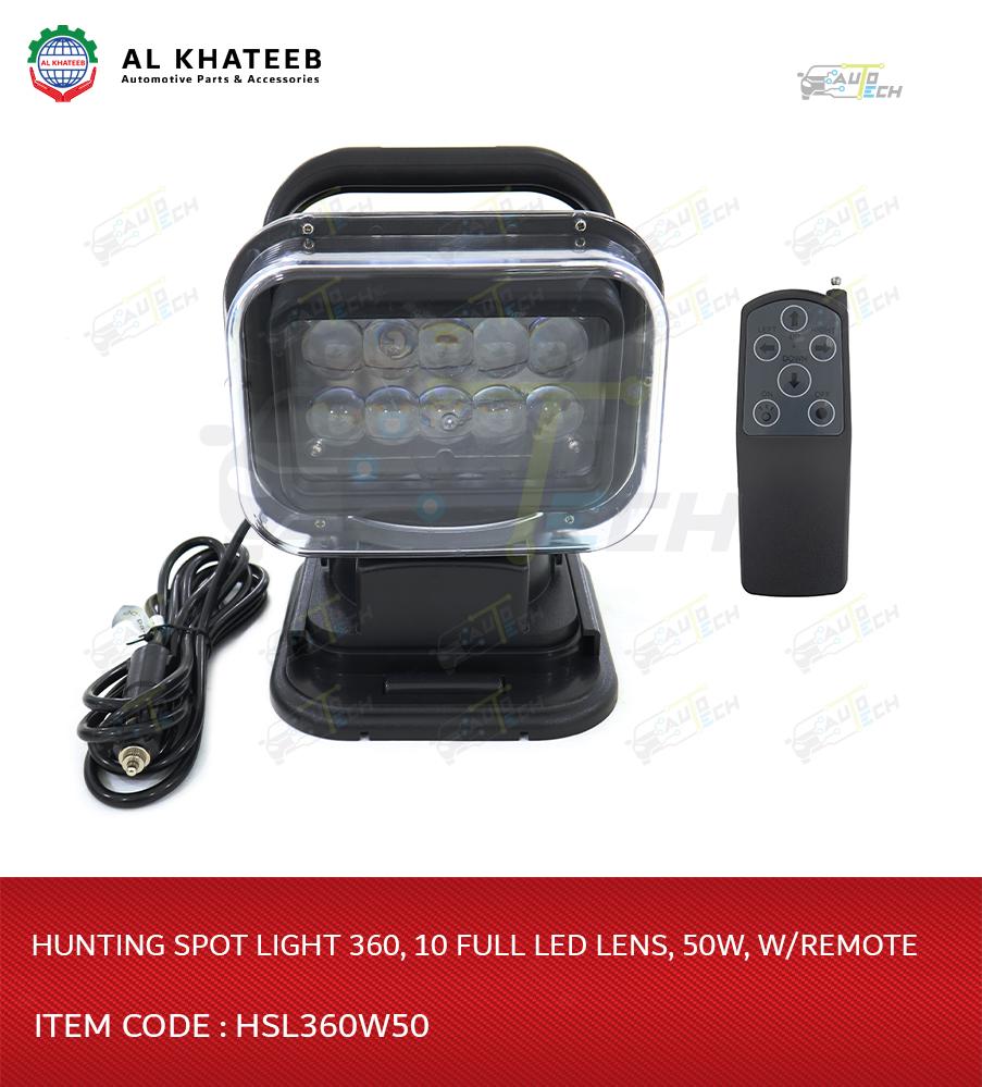 HUNTING SPOT LIGHT 360 W/REMOTE FULL LED,10LENS 50W