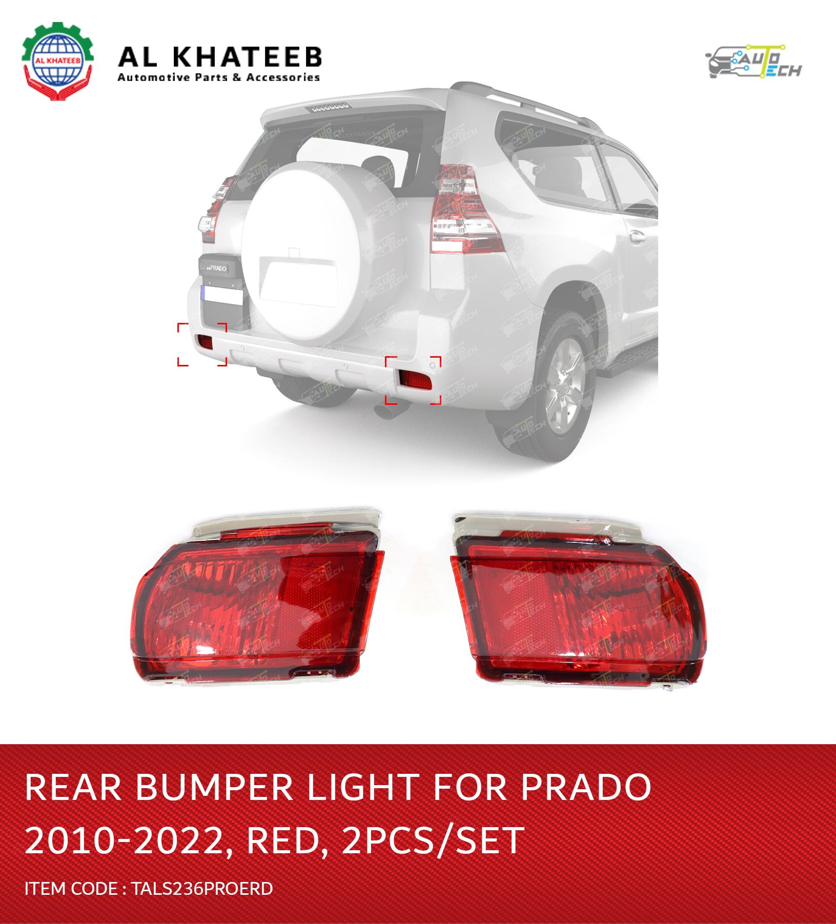 REAR BUMPER LIGHT 4 PRADO 2010-2022,Red,2Pcs/Set